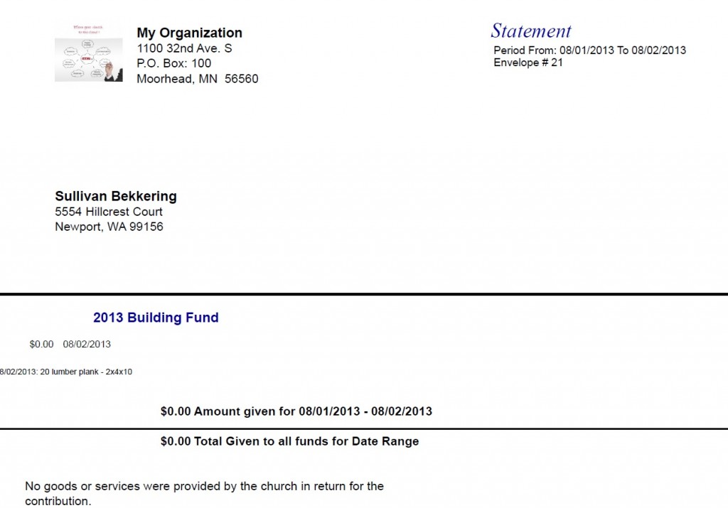 A short summary on how churches can handle non-cash, in-kind donations